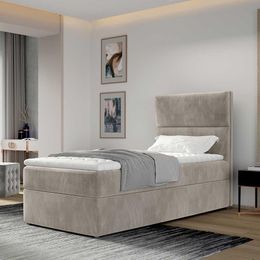 Pharao24.de Polsterbett Boxbett Liegefläche 90x200 cm in Beige