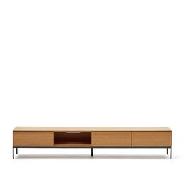 Pharao24.de Flachstrecke Wohnzimmer modern in Eichefarben Push to open Funktion