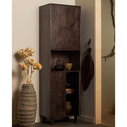 Pharao24.de Moderner Wohnzimmerschrank in Walnussbraun Mangobaum Massivholz