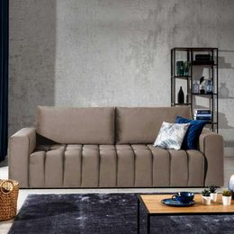 Pharao24.de Sofa Dreisitzer Sofa aus Samt mit Armlehnen
