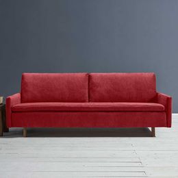 Pharao24.de Kippsofa mit Armlehnen in Dunkelrot Eichefarben