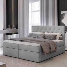 Pharao24.de Polsterbett Boxbett aus Samt mit Bettkasten