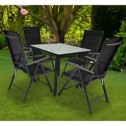 Pharao24.de Gartenmöbelset Sitzgruppe klappbar inklusive vier Stühle (fünfteilig)