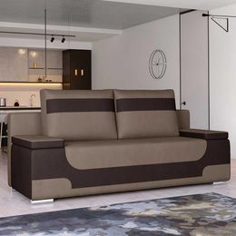Pharao24.de Sofa Zweisitzer mit Armlehnen und Rücken Klappmechanik