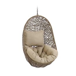Pharao24.de Schwebesessel aus Kunstrattan Braun und Beige