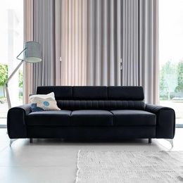 Pharao24.de Couch Sofa aus Samt mit Armlehnen