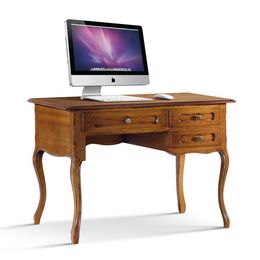 Pharao24.de Designschreibtisch in Nussbaumfarben italienischen Design