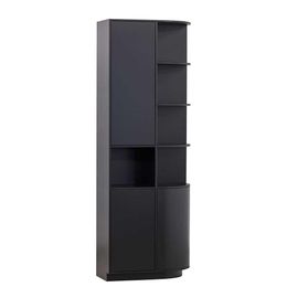 Pharao24.de Wohnzimmer Schrank schwarz mit zwei Drehtüren modernem Design