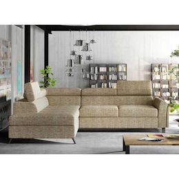 Pharao24.de Ecksofa Wohnlandschaft mit Schlaffunktion und Bettkasten