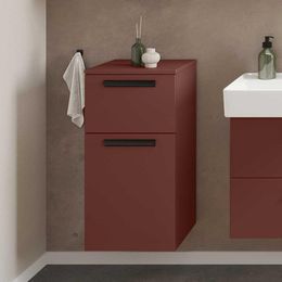 Pharao24.de Badezimmerschrank Badschrank in Dunkelrot mit Metallgriffen