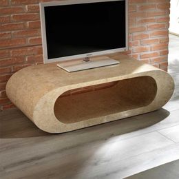 Pharao24.de Ovales Lowboard in Beige Stein