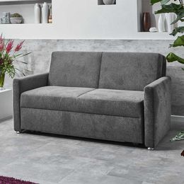 Pharao24.de Modernes 2er Schlafsofa in Anthrazit Faltmechanik