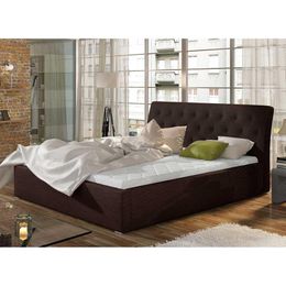 Pharao24.de Doppelbett Polsterbett mit Bezug in Braun