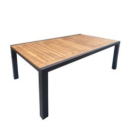 Pharao24.de Garten Tisch aus Akazie Massivholz und Aluminium einer Einlegeplatte