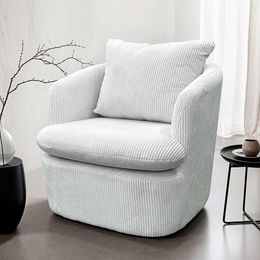 Pharao24.de Sessel Polstersessel aus Cord in Offwhite
