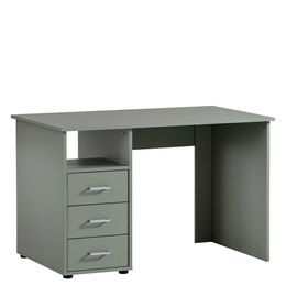 Pharao24.de Schreibtisch Bürotisch mit drei Schubladen und Metallgriffen