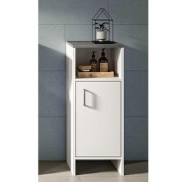 Pharao24.de Badezimmerschränkchen in Weiß und Rauchsilber 82 cm hoch