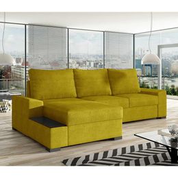 Pharao24.de Ecksofa Sofa mit Schlaffunktion in Currygelb