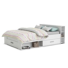 Pharao24.de Schubladenbett in Weiß modernem Design