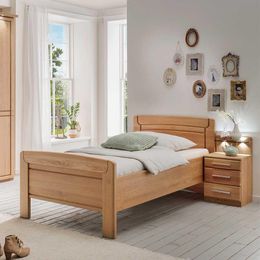 Pharao24.de Seniorenbett aus Eiche teilmassiv Nachtkommode (zweiteilig)