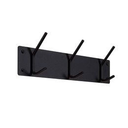 Pharao24.de Hakenleiste Garderobe Schwarz aus Stahl 40 cm breit