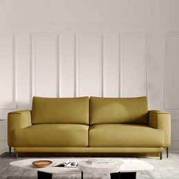Pharao24.de Sofa Dersitzer Sofa in Senfgelb aus Velours