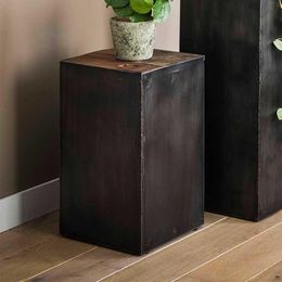 Pharao24.de Industriestil Blumentisch aus Hartholz Metall