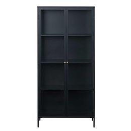 Pharao24.de Esszimmer Vitrinenschrank in Schwarz 90 cm breit