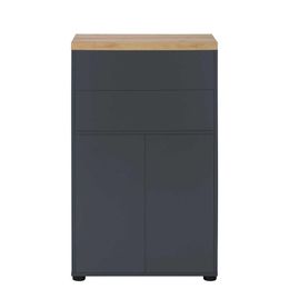 Pharao24.de Midischrank Badschrank mit Drehtüren in Anthrazit