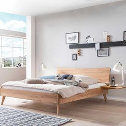 Pharao24.de Doppelbettgestell Wildbuche in modernem Design Oberfläche geölt
