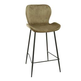 Pharao24.de Barstühle in Beige Samt modern (4er Set)