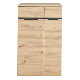 Pharao24.de Aktenschrank klein in Wildeichefarben & Dunkelgrau 75 cm breit