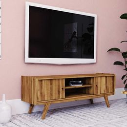 Pharao24.de Fernsehtisch aus Wildeiche Massivholz Retrostil
