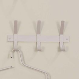 Pharao24.de Garderobe mit drei Haken in Taupe Metall 40 cm breit