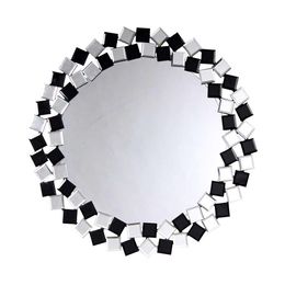 Pharao24.de Garderobenspiegel in Schwarz und Silberfarben 80 cm breit