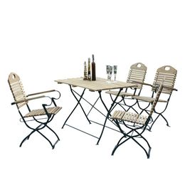 Pharao24.de Garten Sitzgruppe aus Robinie massiv klappbar (fünfteilig)