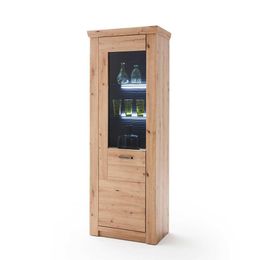 Pharao24.de Standvitrine in Eichefarben und Anthrazit modern