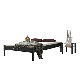 Pharao24.de Bett aus Eisen Schwarz ohne Kopfteil (dreiteilig)