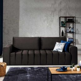 Pharao24.de Sofa Dreisitzer aus Samt mit Armlehnen