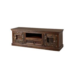 Pharao24.de TV Board im Indischen Design Teak Massivholz