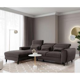 Pharao24.de Ecksofa Sofa aus Samt mit Schlaffunktion
