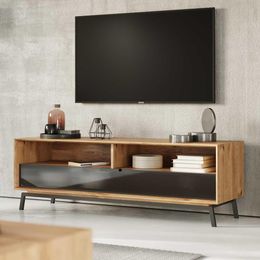 Pharao24.de Flachstrecke Wohnzimmer im Industry und Loft Stil Eiche Massivholz