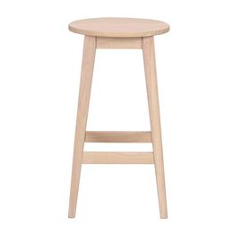 Pharao24.de Küchen Barhocker aus Eiche Massivholz White Wash (2er Set)