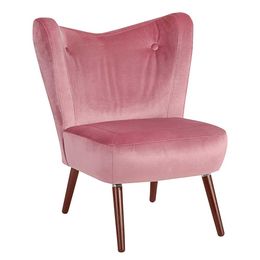 Pharao24.de Retro Polstersessel Rosa aus Samtvelours Made in Germany