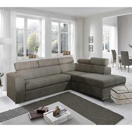 Pharao24.de Moderne Schlafcouch mit verstellbaren Kopfstützen 47 cm Sitzhöhe