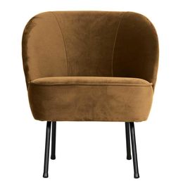 Pharao24.de Retro Look Cocktailsessel in Honigfarben Vierfußgestell aus Metall