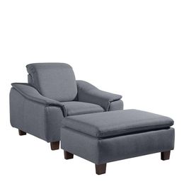 Pharao24.de Polstersessel Jeansblau modern aus Flachgewebe Made in Germany