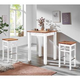 Pharao24.de Tischgruppe Landhaus aus Kiefer Massivholz 103 cm hoch (dreiteilig)