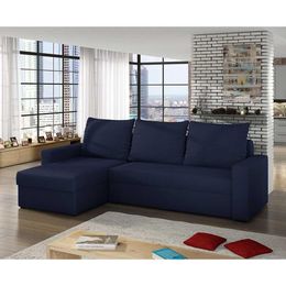 Pharao24.de Schlafsofa Ecksofa aus Velours mit Bettkasten