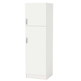 Pharao24.de Küchen Hochschrank 2 türig weiß melaminbeschichtet